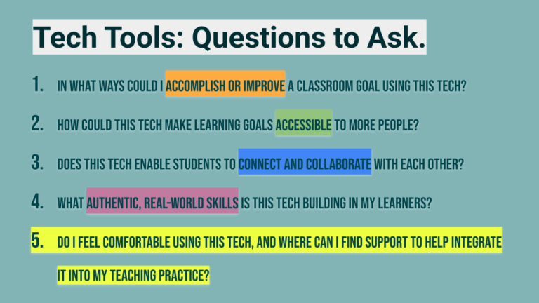 Technology Tools: Questions to Ask. – Learning in Place